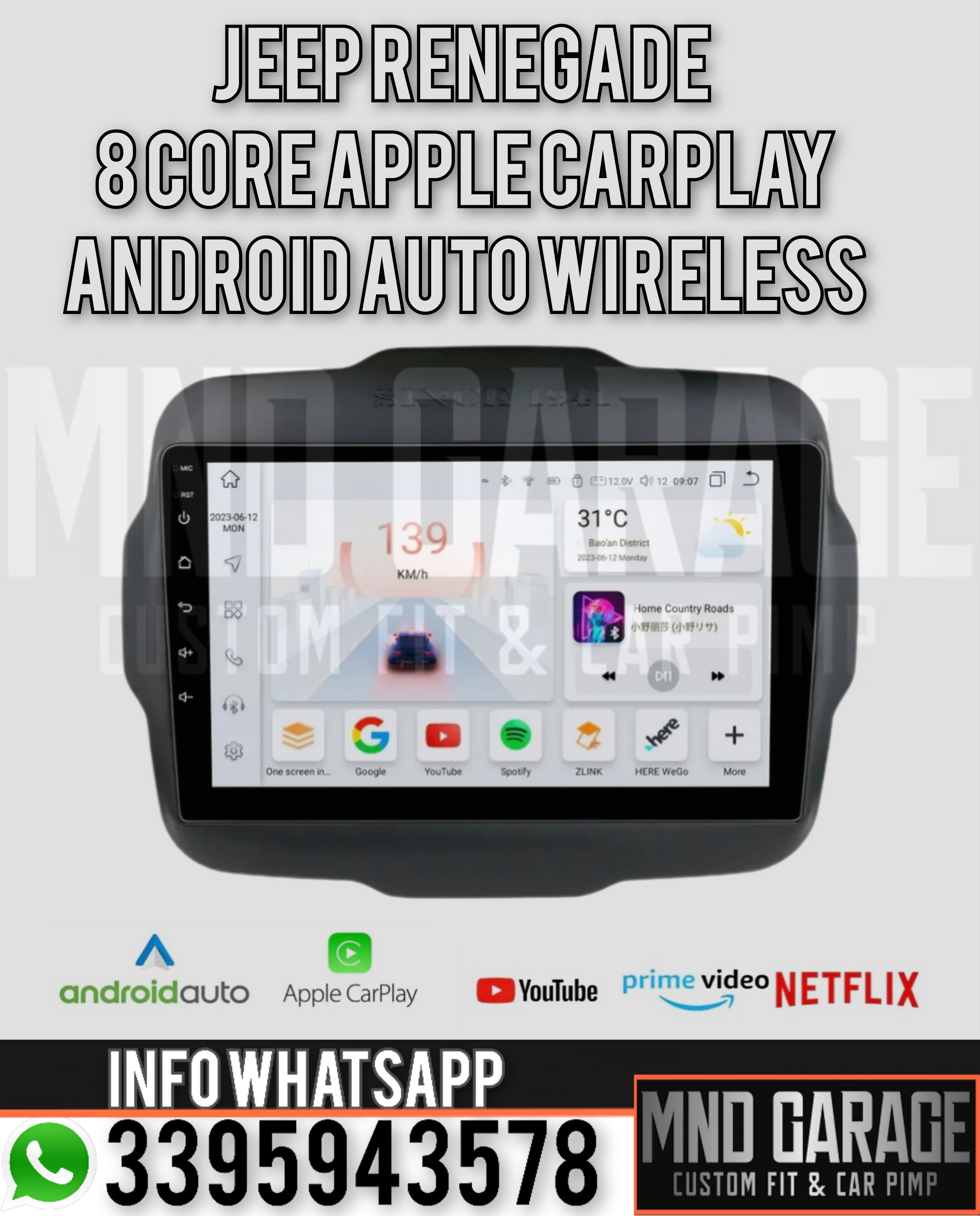 4G LTE DSP Android Jeep Renegade Carplay – Mnd Garage